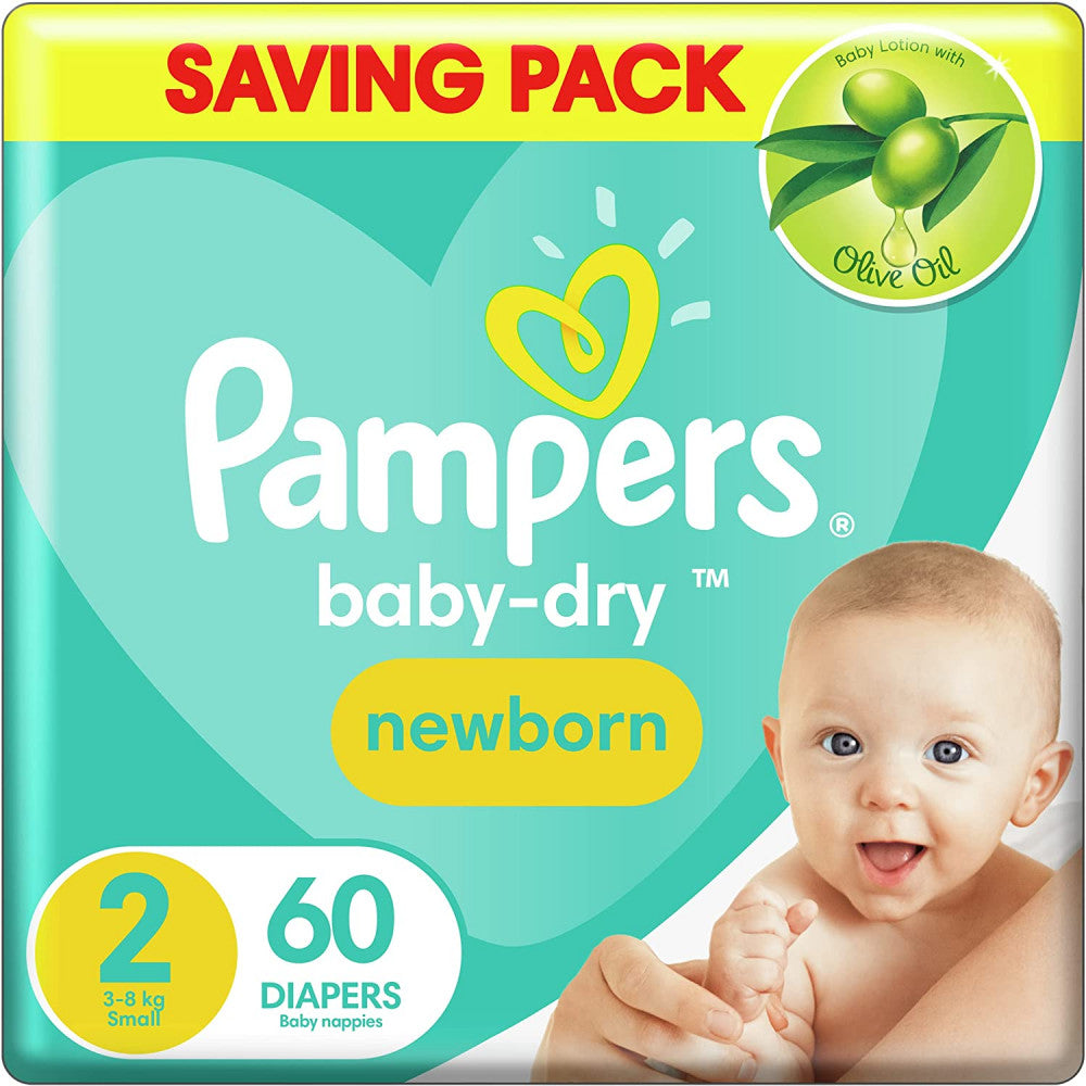 Pampers Diapers Size 2 ,60 Pcs ,3-8 KG. – Mumezshop