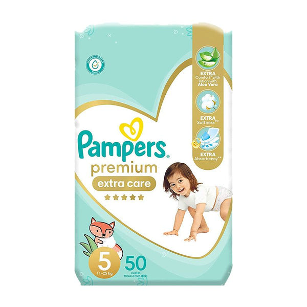 Pampers Premium Extra Care Diapers, Size 5, 50 Diapers – Mumezshop