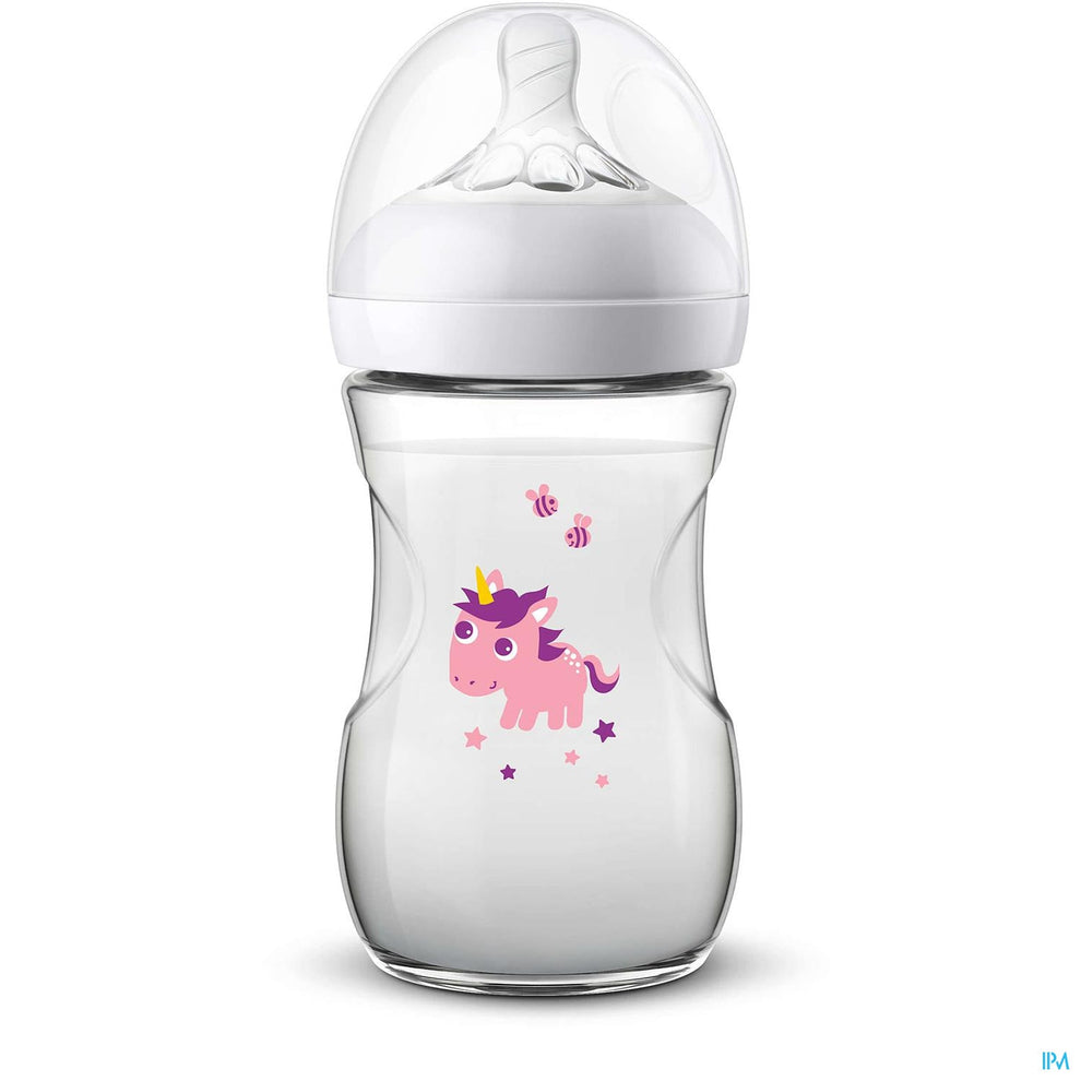 Avent Natural Unicorn Print Baby Bottle For Girls 260ml – Mumezshop